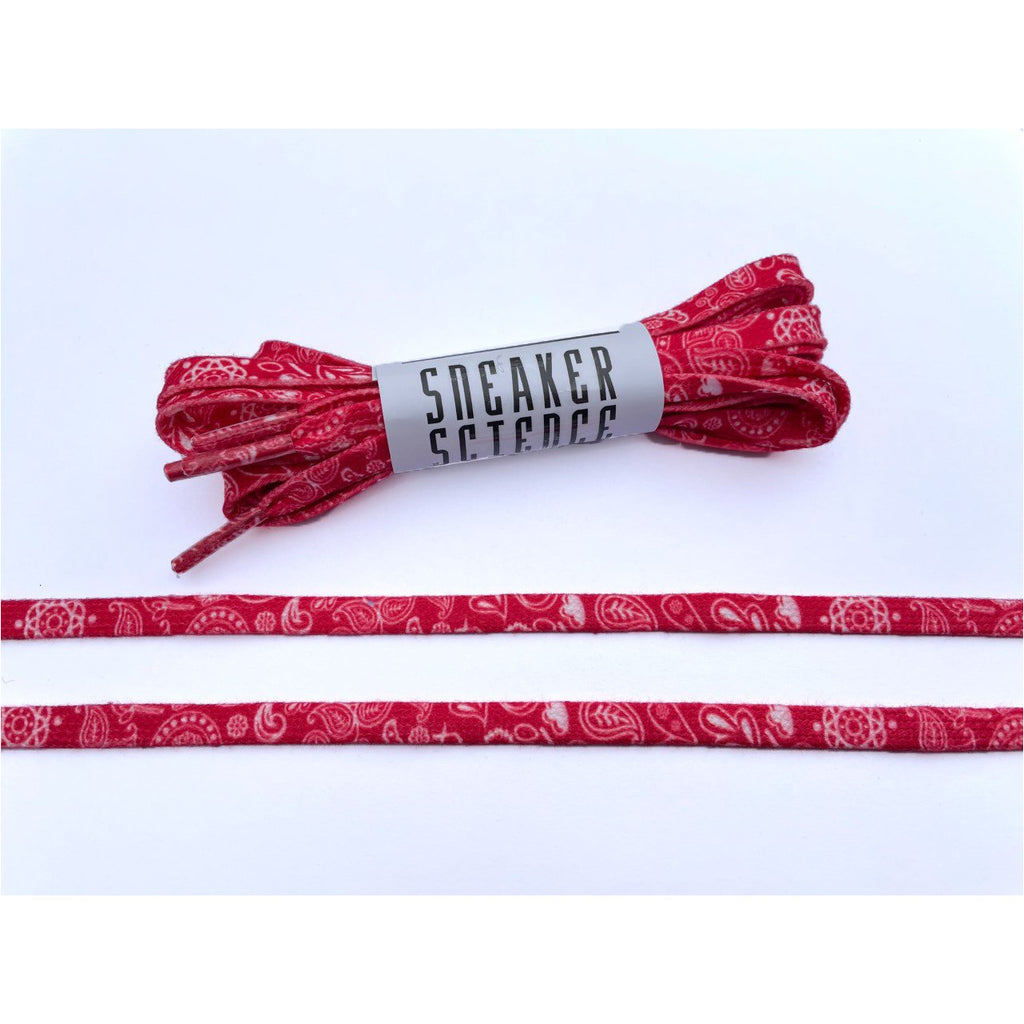 SneakerScience Bandana Series Flat Laces - (Red) – Sneaker Science
