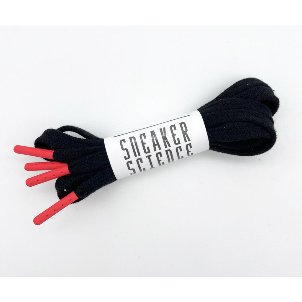 SneakerScience Premium Coloured Tip Laces - (Black/Red) – Sneaker Science